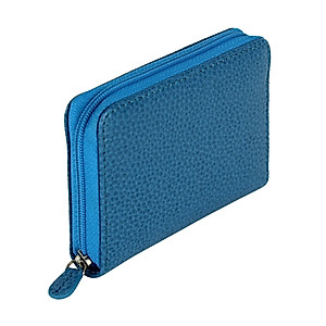 Laurige Small Wallet, Genuine Leather, 4.5 x 3.375 x 0.75 inches, Turquoise (G437.05)