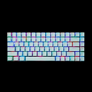 YMDK 128 ANSI ISO OEM Profile PBT Doubleshot Shine Through Pudding Keycaps White Sealed Legend for MX Mechanical Keyboard 61 68 87 104