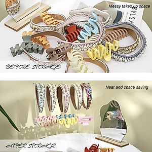 AOFLLU Headband Holder Headband Organizer, Acrylic Headband Holder Organizer, 2-Tier Clear Headband Display Stand, Headband Storage Rack for Girls and Women 13.4in Height