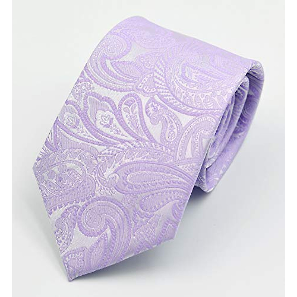 Men's Silk Purple Ties Paisley Pattern 3.15" Width Dress Lavender Summer Necktie