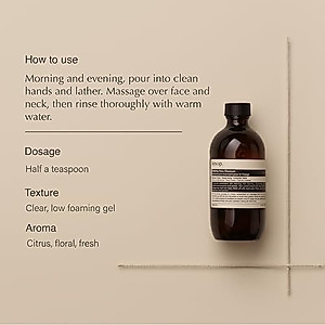 Aesop Amazing Face Cleanser - Non-Drying, Enhanced with Purifying Mandarin Rind - Cleanses Skin of Oil and Grime - 6.7 oz