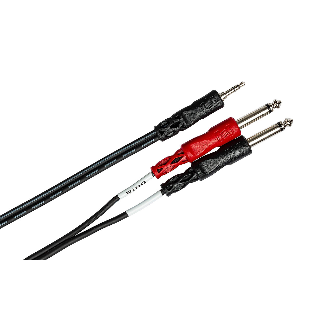 HOSA CMP-303 3.5 mm TS to 1/4" TS Mono Interconnect Cable, 3 feet, Speaker & Hosa CMP-153 3.5 mm TRS to Dual 1/4" TS Stereo Breakout Cable, 3 Feet, Laptop