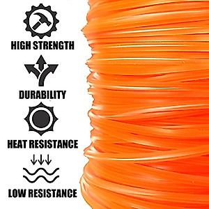 String Trimmer Line, Commercial Grade Orange Pentagon Weed Eater String, Premium Nylon Universal 0.105" Diameter x 328'