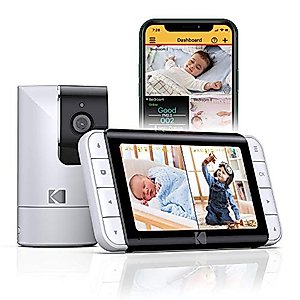 Kodak Cherish C125 Video Baby Monitor, with App and Two Way Talk, Comfort Your Baby, Elderly, Pets and Family from Anywhere, Whether You’re Home or Away (Renewed)