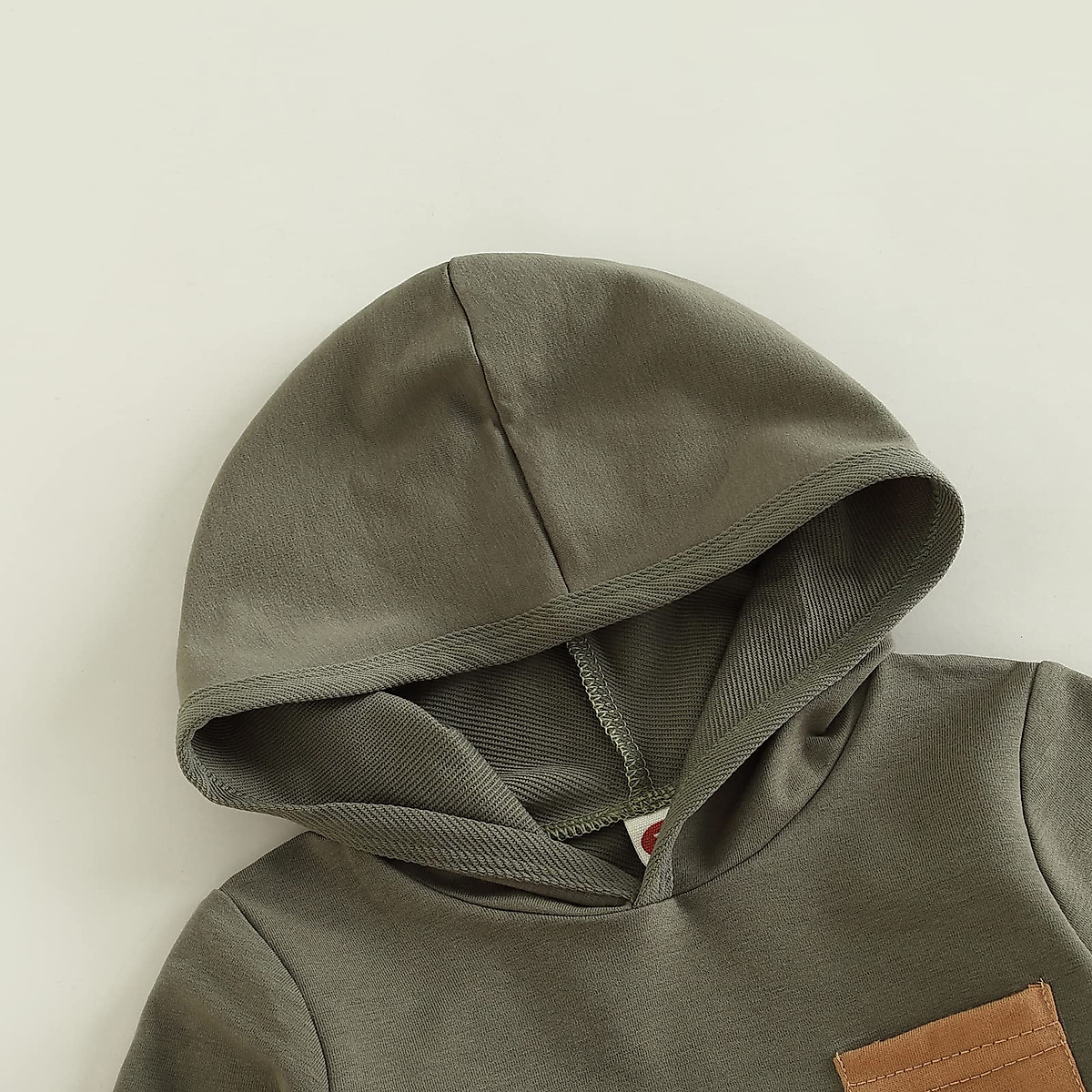 Baby Boy Clothes 3 6 9 12 18 24M 3T Pants Set Hooded Patchwork Hoodie Striped Sweatpants Fall Winter Outfit (C-Army Green, 6-12 Months)