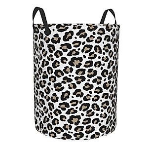 Foruidea Cheetah Leopard Print Laundry Basket,Laundry Hamper,Collapsible Storage Bin, Oxford Fabric Clothes Baskets,Nursery Hamper For Home,Office,Dorm,Gift Basket