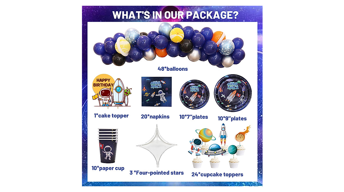 Outer Space Birthday Party Decorations Kit
