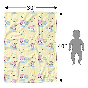 LOGOVISION Peppa Pig Lightweight Baby Blanket, 30"X40", Shh Baby's Sleeping Unisex for Infants Girls & Boys