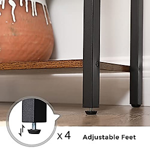 VASAGLE ALINRU Storage Shelf, Bookshelf with 5 Shelves, Steel Frame, for Living Room, Entryway, Office, Industrial Style, Rustic Brown and Black ULLS025B01, 24.4”L x 9.4”W x 65”H (62 x 24 x 165 cm)