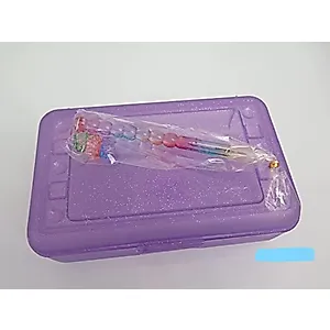 Romanoff Products Pencil Box Purple Sparkle with Rainbow Pencil