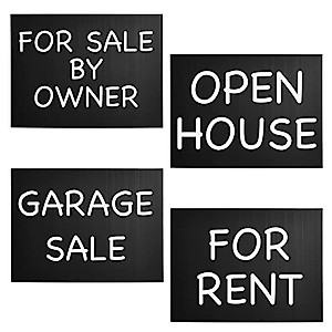 8-Pack Corrugated Plastic Yard Signs, 18x24 Outdoor Poster Board for Garage and Estate Sale, Happy Birthday, Moving, Lawn, Open House Supplies, Arts & Crafts, 4mm Thick Sheets Blank Surface (Black)