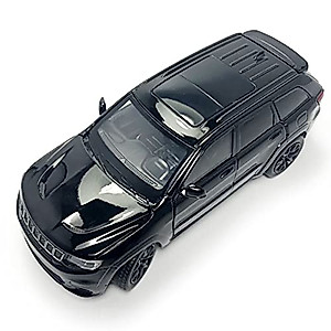 Grand Cherokee Trackhawk Toy Car Diecast Model Car 1/32 Scale SUV Vehicle Metal Zinc Alloy Casting, Light Sound, 4 Doors Open, Boys Toys Kids Birthday Gifts Mens Collection, Black