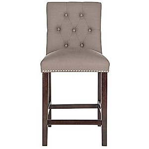 Safavieh Home Collection Norah Dark Taupe and Espresso Counter Stool (Set of 2)