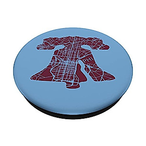 Philadelphia Street Map Liberty Bell Vintage Maroon Philly PopSockets Swappable PopGrip