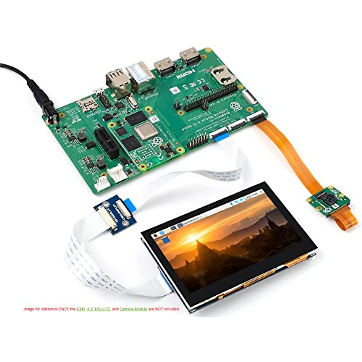 waveshare Original Raspberry Pi Compute Module 4 IO Board for All Variants of Compute Module 4,with Real-Time Clock Dual MIPI DSI/CSI Interfaces,USB Connectors