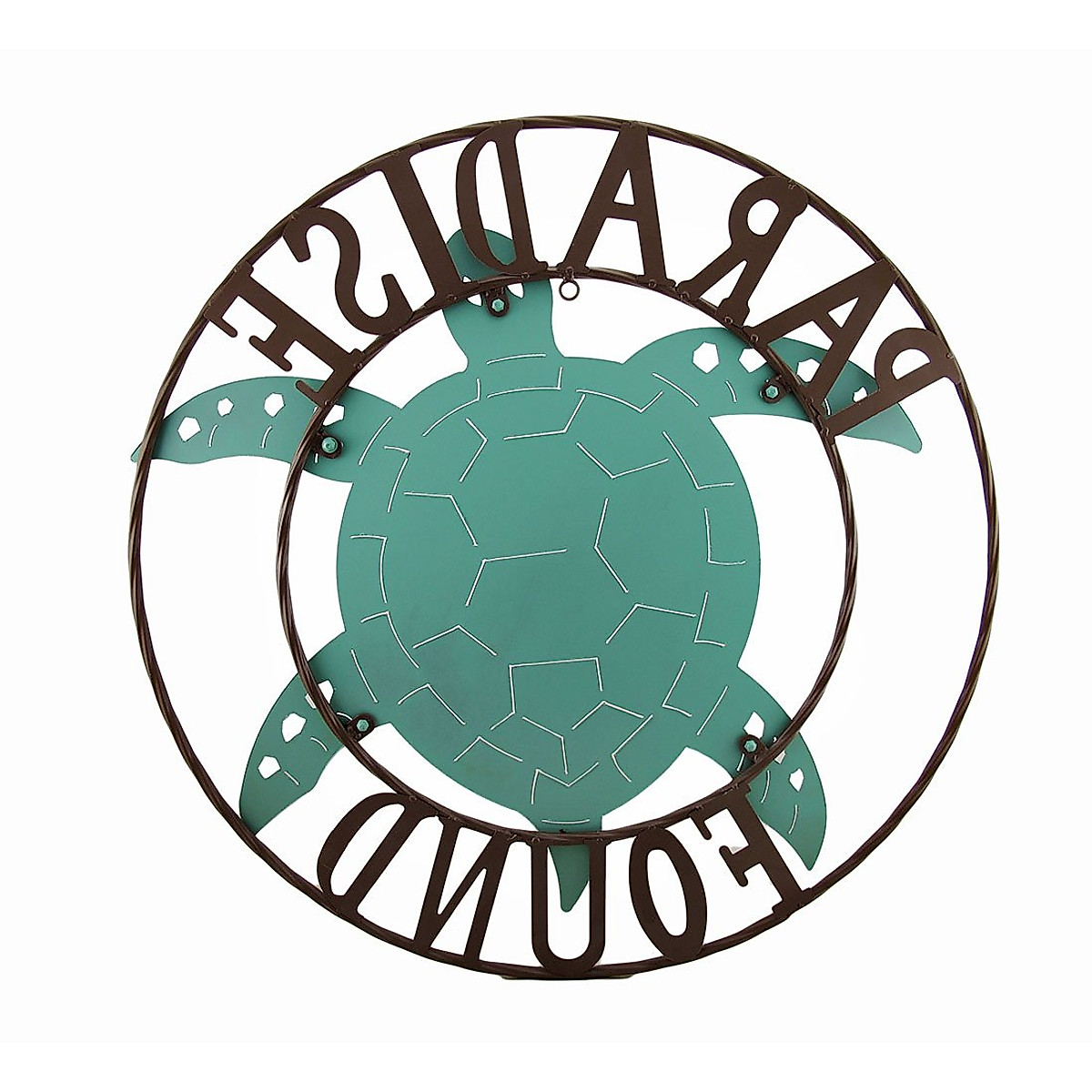 Zeckos Paradise Found Sea Turtle Metal Wall Hanging
