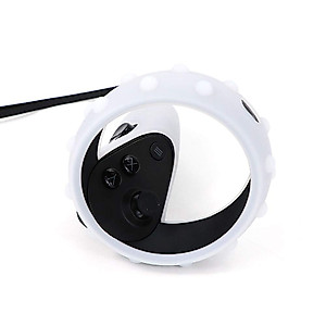 HissKong 1 Pair Controller Protective Case Waterproof and Non-Slip Silicone Cover for Oculus Quest and Oculus Rift S VR Controller Handle - White