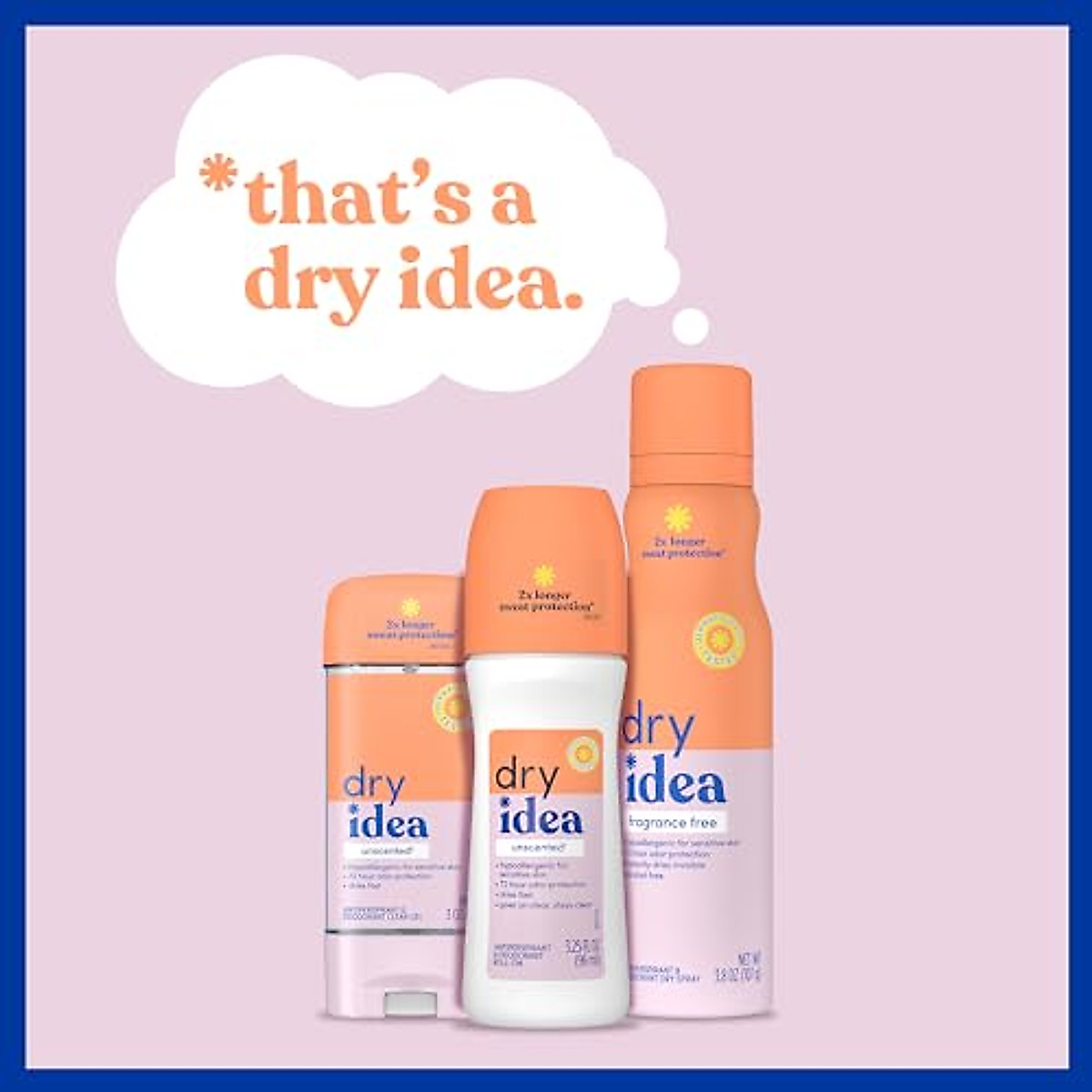 Dry Idea Advanced Dry Anti-Perspirant Deodorant Roll-On Unscented 4 Total Pack