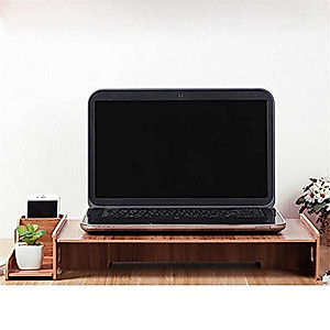 ROLTIN Wooden Computer Monitor Stand Riser Desktop Storage Shelf Laptop Stand Organizer Monitor Holder for Home Office Supplies