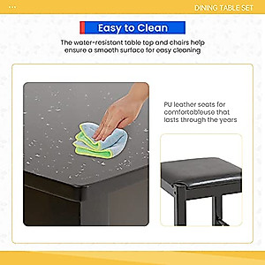 Dining Room Table Set for Small Spaces Furniture Set for Kitchen, Bar,Solid Wood Counter-Height Set Include 2 stools Kitchen Table Dining Table Set Bistro Table Set bar Table and Chairs Set