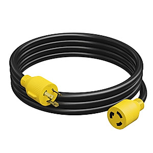 Leisure Cords 3-Prong 15 Feet 30 Amp Generator Cord, 10 Gauge Heavy Duty L5-30 Male Generator Power Cord Up to 3750W (15-Feet)