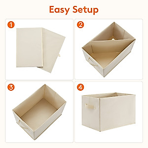 Lifewit 20L Foldable Clothes Storage Bins for Closet Collapsible Sturdy Fabric Storage Basket Cube with 2 Reinforced Dual Handles Fabric Closet Organizers, 3 Packs Beige