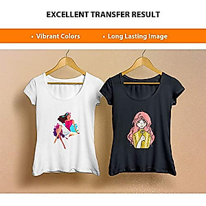 Printable Heat Transfer Paper for Inkjet Printers, 20 Sheets Mixed Pack - Light and Dark Fabric Iron-On Transfer Paper for DIY T-shirts, 8.5X11 Inch