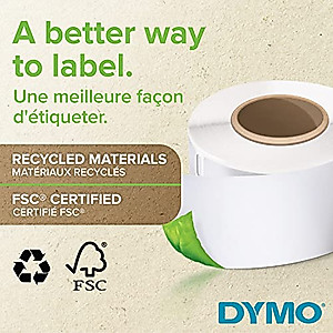DYMO LW Durable Industrial Labels for LabelWriter Label Printers, White Poly, 2-5/16” x 7-1/2”, Roll of 170 (1933087)