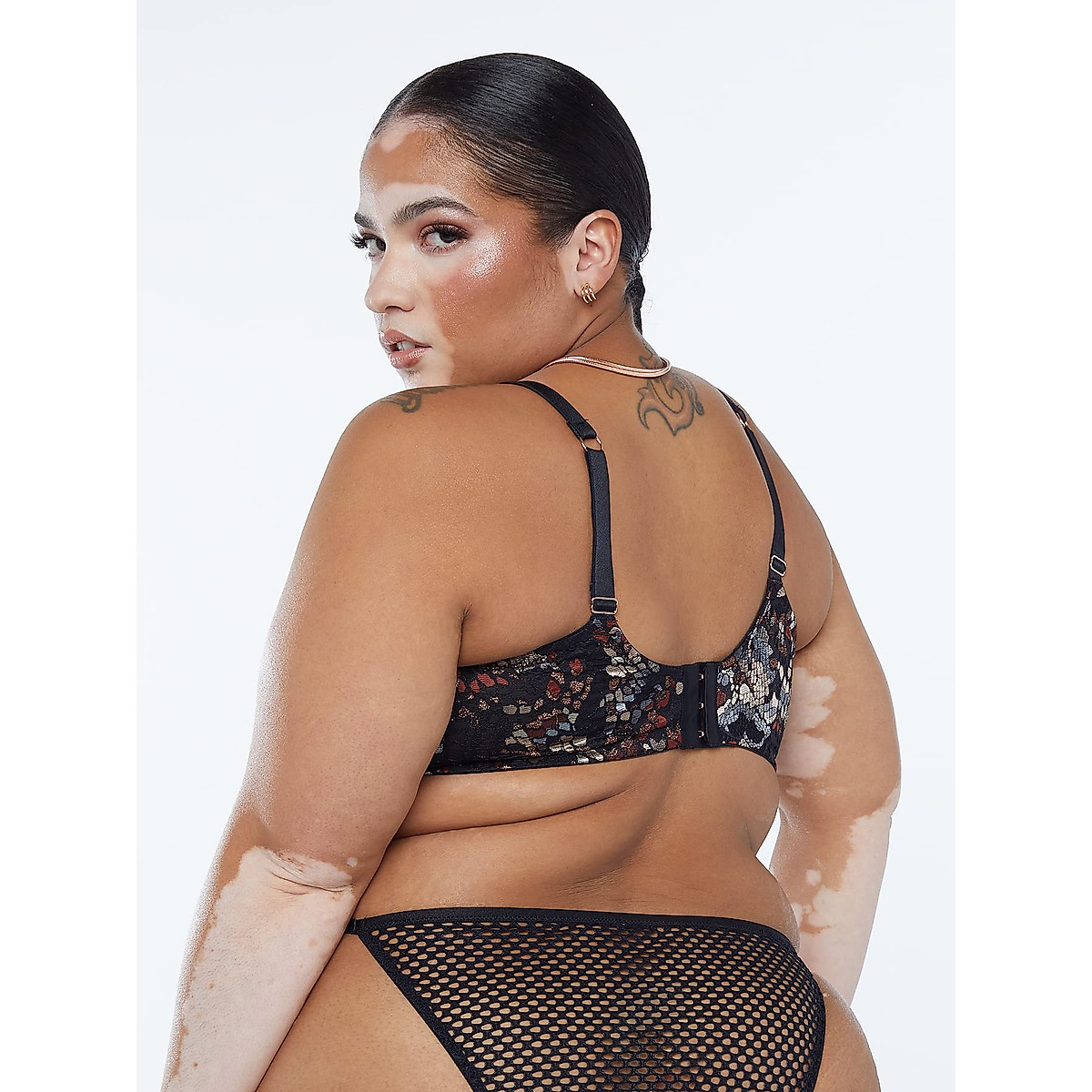 Savage X Fenty, Women's, Cold-Hearted Snake Unlined Lace Demi Bra, Venomous Vixen Snake Lace, 38DDD