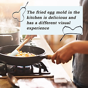 2-Pack Funny Egg Fryer, Stainless Steel DIY Egg Cooking Rings Molds, Professional Non-Stick Egg Pancake Cooking Tool with Foldable Handle