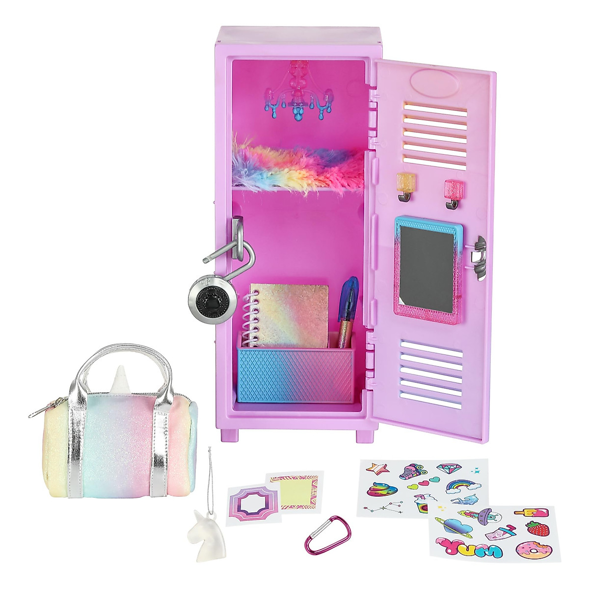 REAL LITTLES My Rainbow Collection, Roller Case, Fridge and Locker Desk Caddies in One Pack! Plus 57 Mini Toy Surprises! | Amazon Exclusive