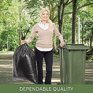 8 Gallon 40 Counts Strong Medium Trash Bags Garbage Bags by Teivio, Bathroom Trash Can Bin Liners, Plastic Bags for home office kitchen, Black