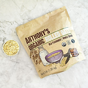 Anthony's Organic Rolled Oats, 3 lb, Gluten Free, Non GMO, Old Fashioned, Whole Grain