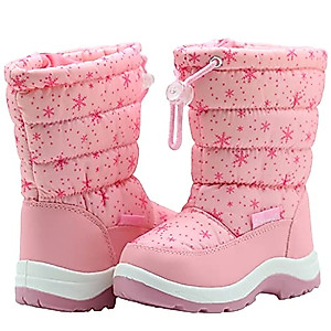 Apakowa Kid's Girls Cold Weather Snow Boots (Toddler/Little Kid) (8.5 M US Toddler, Pink2)