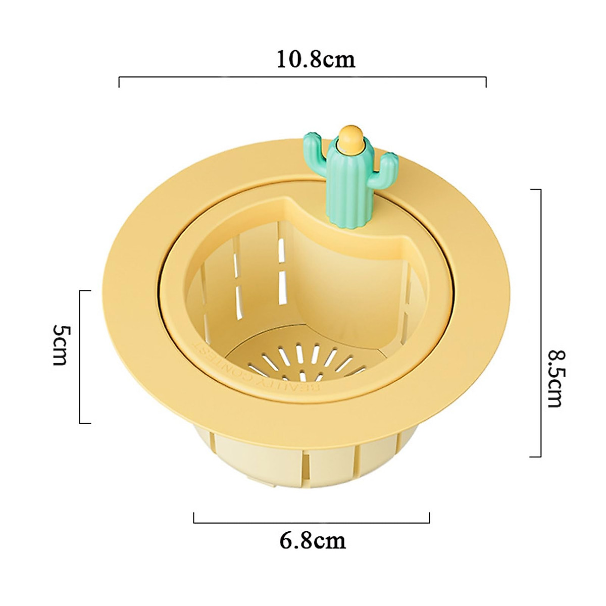 Tacarlha Cactus Kitchen Sink Drain Strainer,Sink Strainer for Most Kitchen Sink Drain Basket,Easy to Clean Reusable Self-Cleaning Drain Cover Kitchen Sink Protector Drain Basket Decoration Green