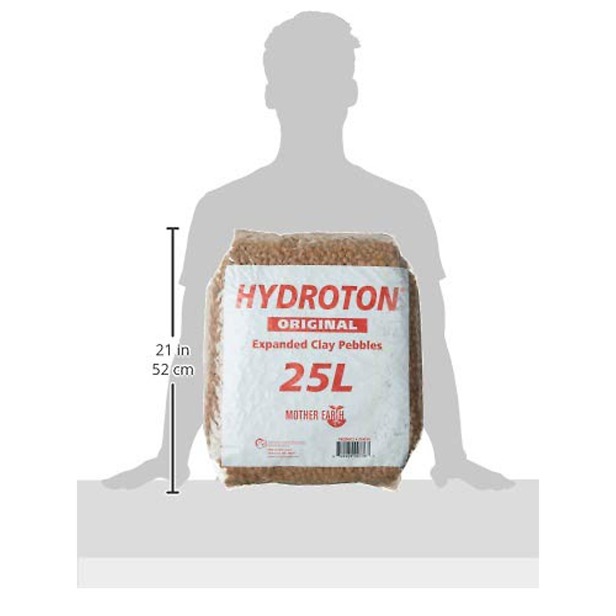 Mother Earth HGC714114 Hydroton Original Expanded Clay Pebbles, 25 Liter, Terra Cotta