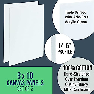 U.S. Art Supply 13-Piece Artist Painting Set with 6 Vivid Acrylic Paint Colors, 12" Easel, 2 Canvas Panels, 3 Brushes, Painting Palette - Fun Children, Kids School, Students, Beginners Starter Art Kit