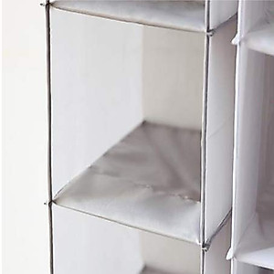 sunyou Hanging Closet Organizer 6 Shelves Cloth Hanging Organizer Foldable with 2 Widen Straps for Clothing, Blankets, Toys(White, 30cm)