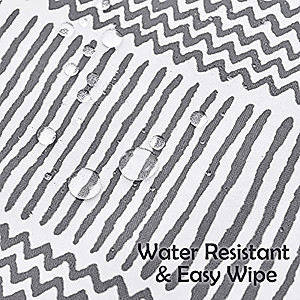 Splat Mat for Under High Chair/Arts/Crafts, Triluby 51" Waterproof Non Slip Food Splash Mat for Eating Mess, Washable Weaning Mat Reusable Spill Floor Protector (Stripe)