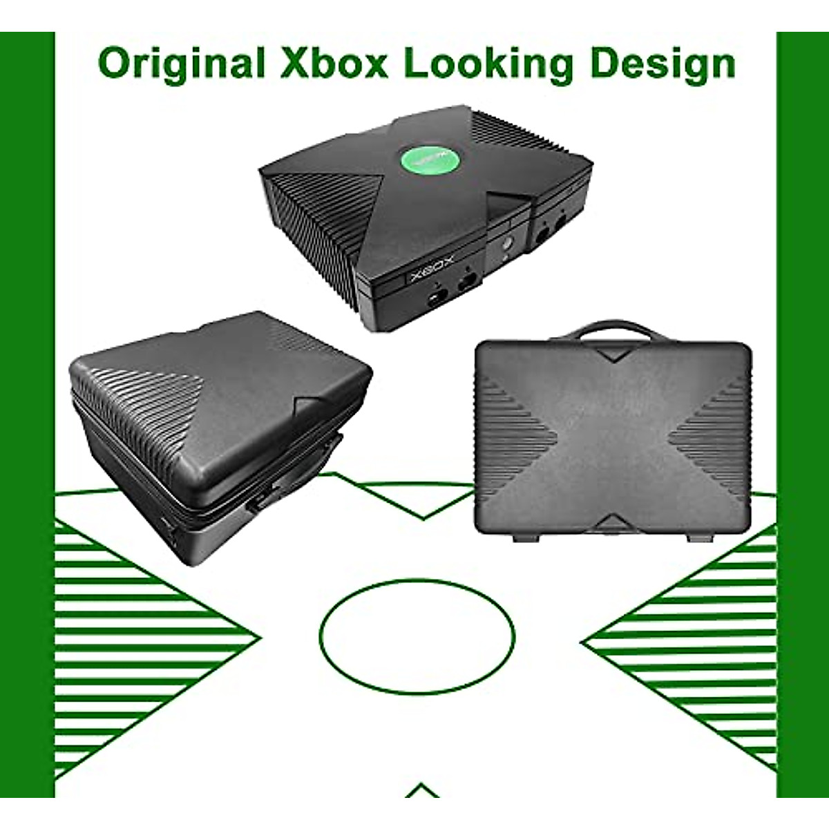 Xbox Series X Carrying Case, Compatible with XSX Console/Controllers/Headset/Games and Other Accessories - Protective Travel Case with Hard Shell & Customized Foam for Storage (Original Xbox Style)