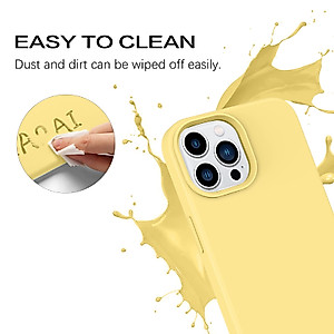 BENTOBEN Compatible iPhone 13 Pro Max Phone Case, Soft Silicone Gel Rubber Bumper Microfiber Lining Hard Back Women Shockproof Protective Cover for iPhone 13 Pro Max 6.7",Yellow