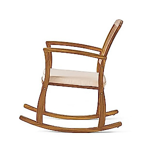 Christopher Knight Home Selma Acacia Rocking Chair with Cushion, Teak Finish
