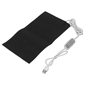 Heating Pad for Pet,Temperature Regulating Heating Pad, 4 Gear USB Power Waterproof Electric Cloth Heater DC5V for reptiles, grass turtles, lizards, hamsters(15x30cm), Heating Pad for Pet,Temp