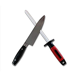 14 inch Sharpening Rod/Sharpening Bar, 2 in 1 Diamomd/Ceramic (Grit 400/1000) Knife Sharpener for Coarse/Fine Honing