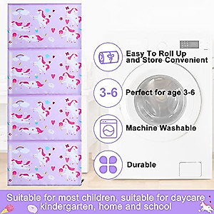 Shellwei Toddler Nap Mat 52 x 20 x 1'' Sleeping Folding Rest Mat Kids Mat for Boys Girls Baby Daycare Preschool Classroom Home Travel (Unicorn)