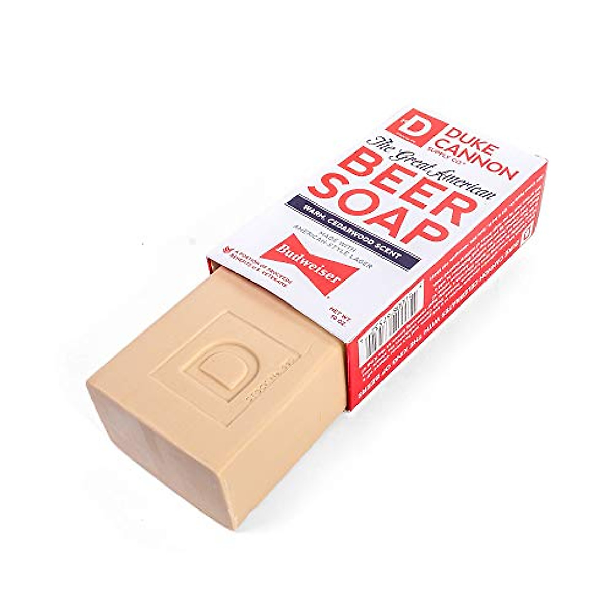 Duke Cannon Supply Co. Big Ass Brick of Soap - Superior Grade, Large Men's Soap Made with Budweiser, All Skin Types, Masculine Cedarwood Scent, 10 oz