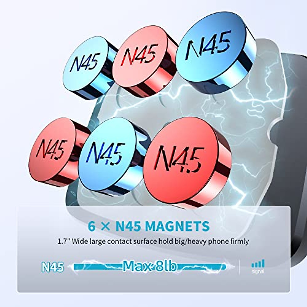 APPS2Car Magnetic Car Phone Mount with 13-inch Flexible Long Arm & 6 ...