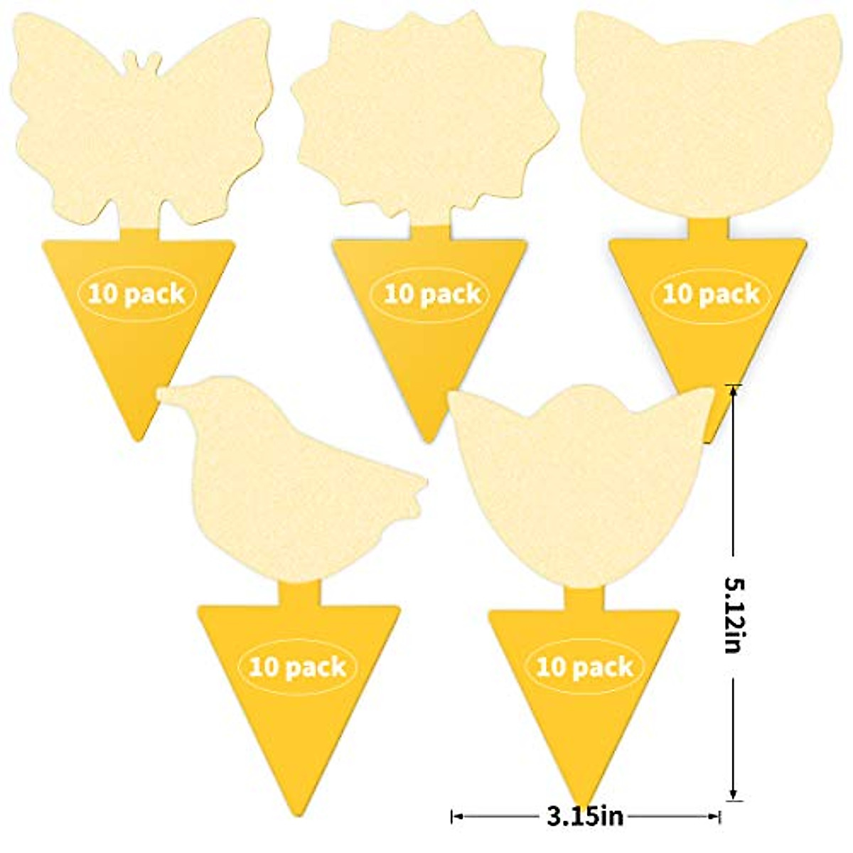 50 Pack Yellow Sticky Traps for Indoor Outdoor House Plant Flying Insect Catcher Like Fungus Gnats, Whiteflies, Aphids, Thrips, Other Flying Plant Insects