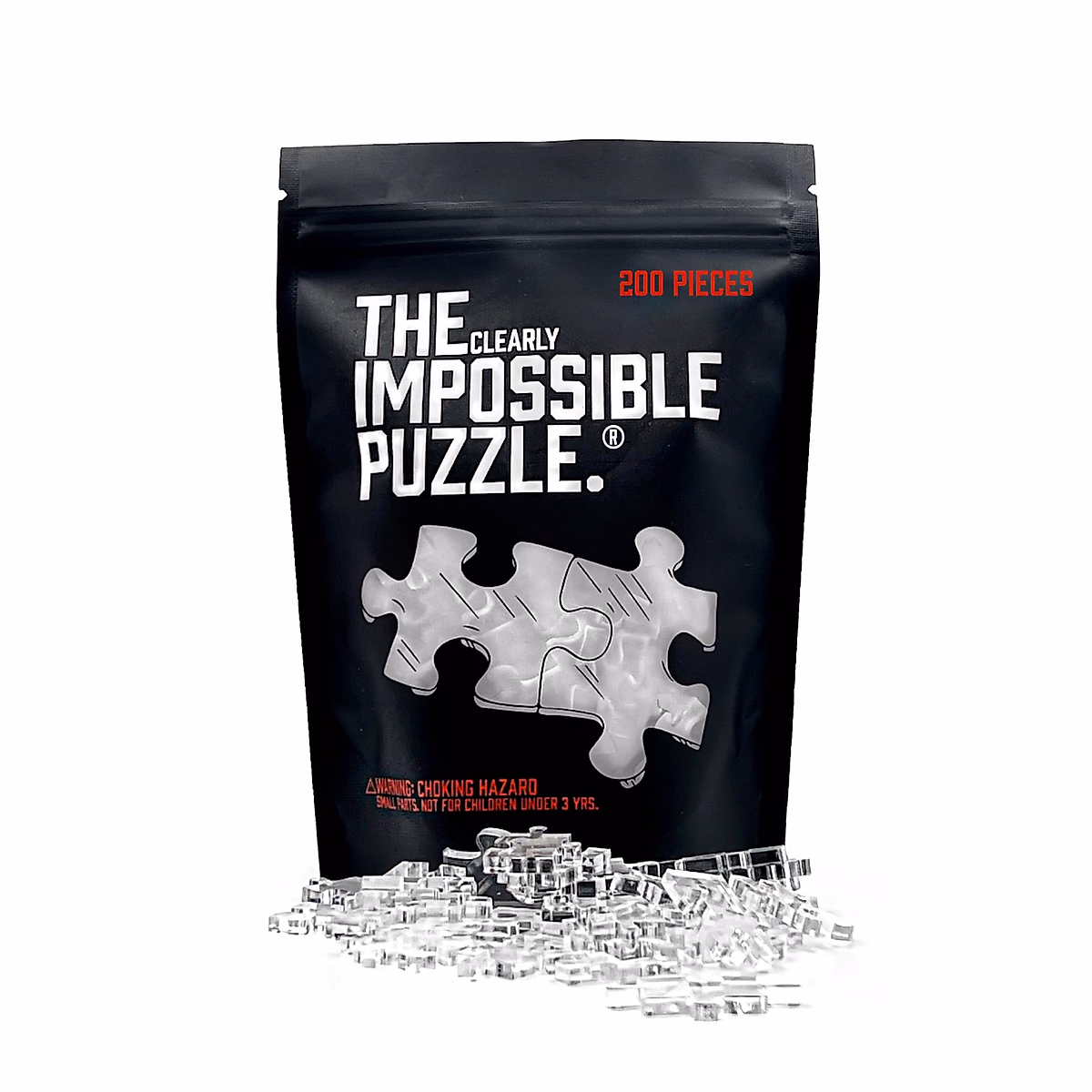 The Clearly Impossible Puzzle ® 100, 200, 500, 1000 Pieces Hard Puzzle for Adults Cool Difficult Puzzles Clear Hardest Puzzle - Difficult Funny Puzzle for Adults (200)