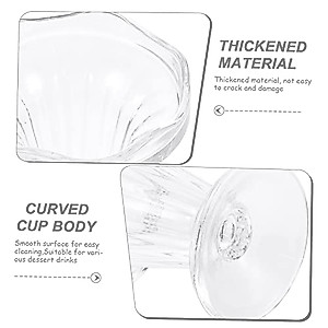 FELTECHELECTR Ice Cream Cup Cups for Clear Glass Cups Clear Dessert Plates Yogurt Dessert Cups Snack Cup Ice Cream Bowls Ice Cream Glasses Glass Ice Cream Dishes Footed Dessert Bowl